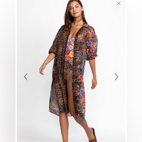 Johnny Was | Swim | Johnny Was Cheetah Swimsuit Cover Up | Poshmark